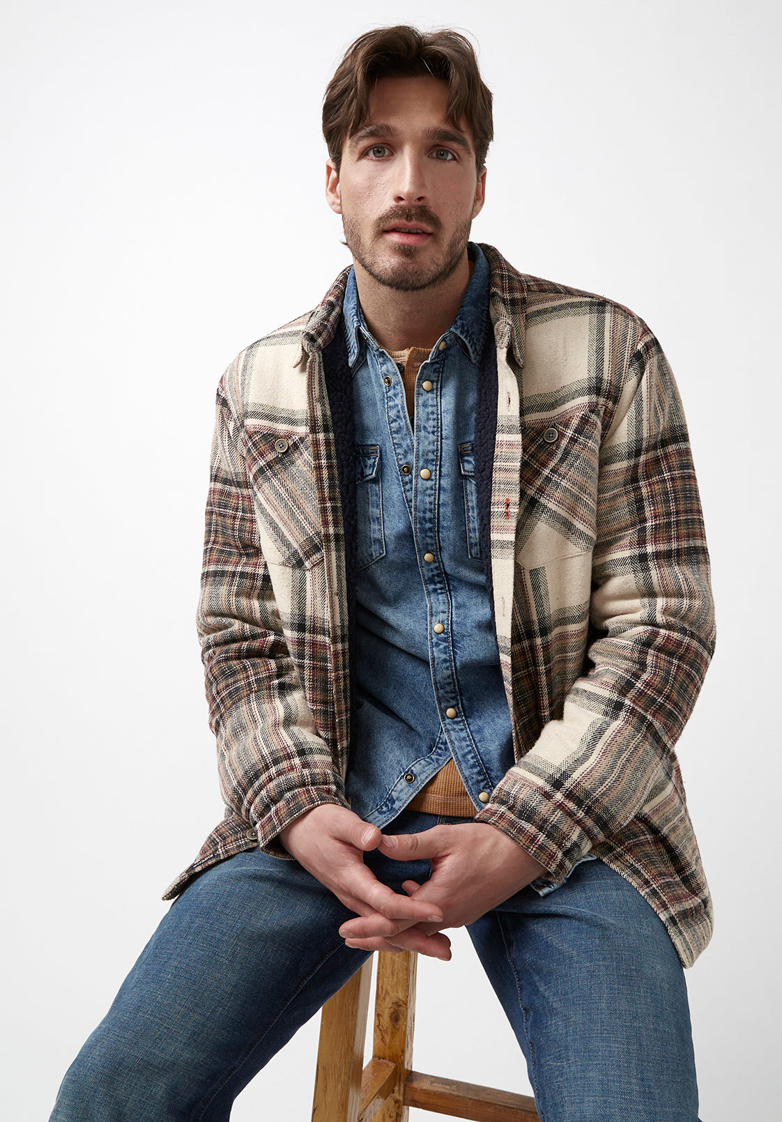 Sheldon Men’s Long-Sleeve Shirt in Light Denim Blue – Buffalo Jeans - US