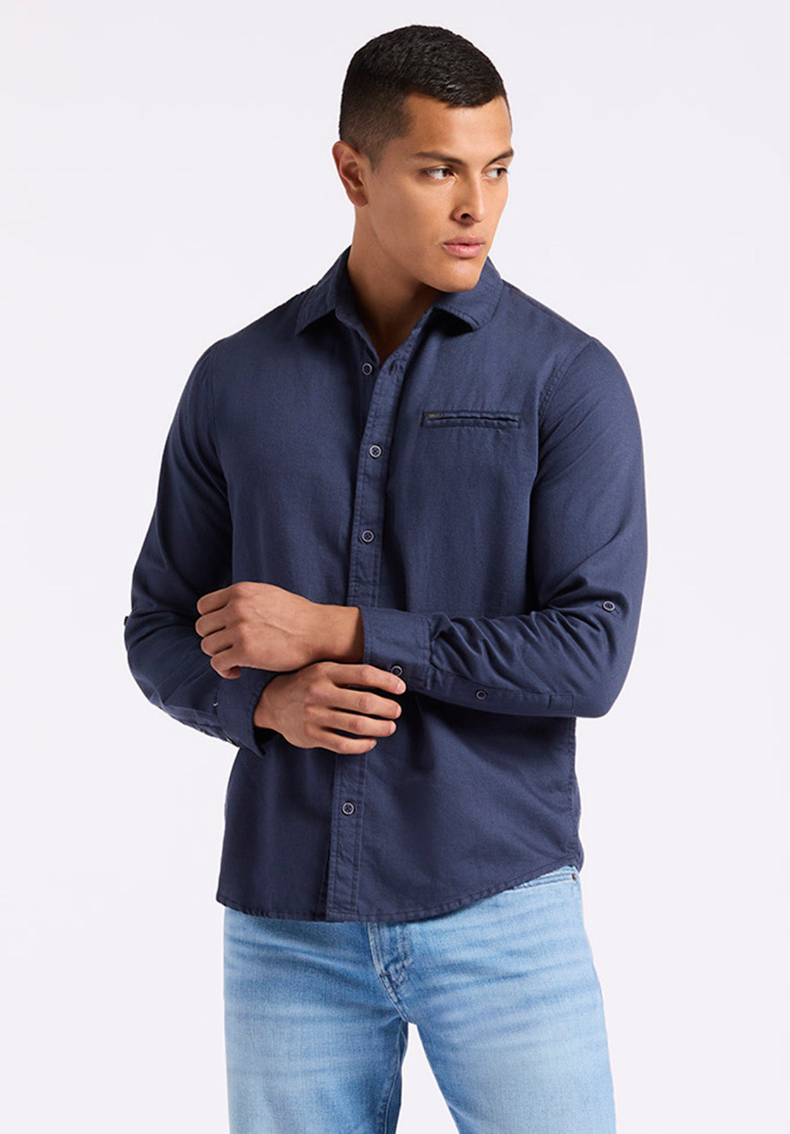 Simbio Men's Long-Sleeve Linen Cotton Blend Button-Up Fitted Shirt ...