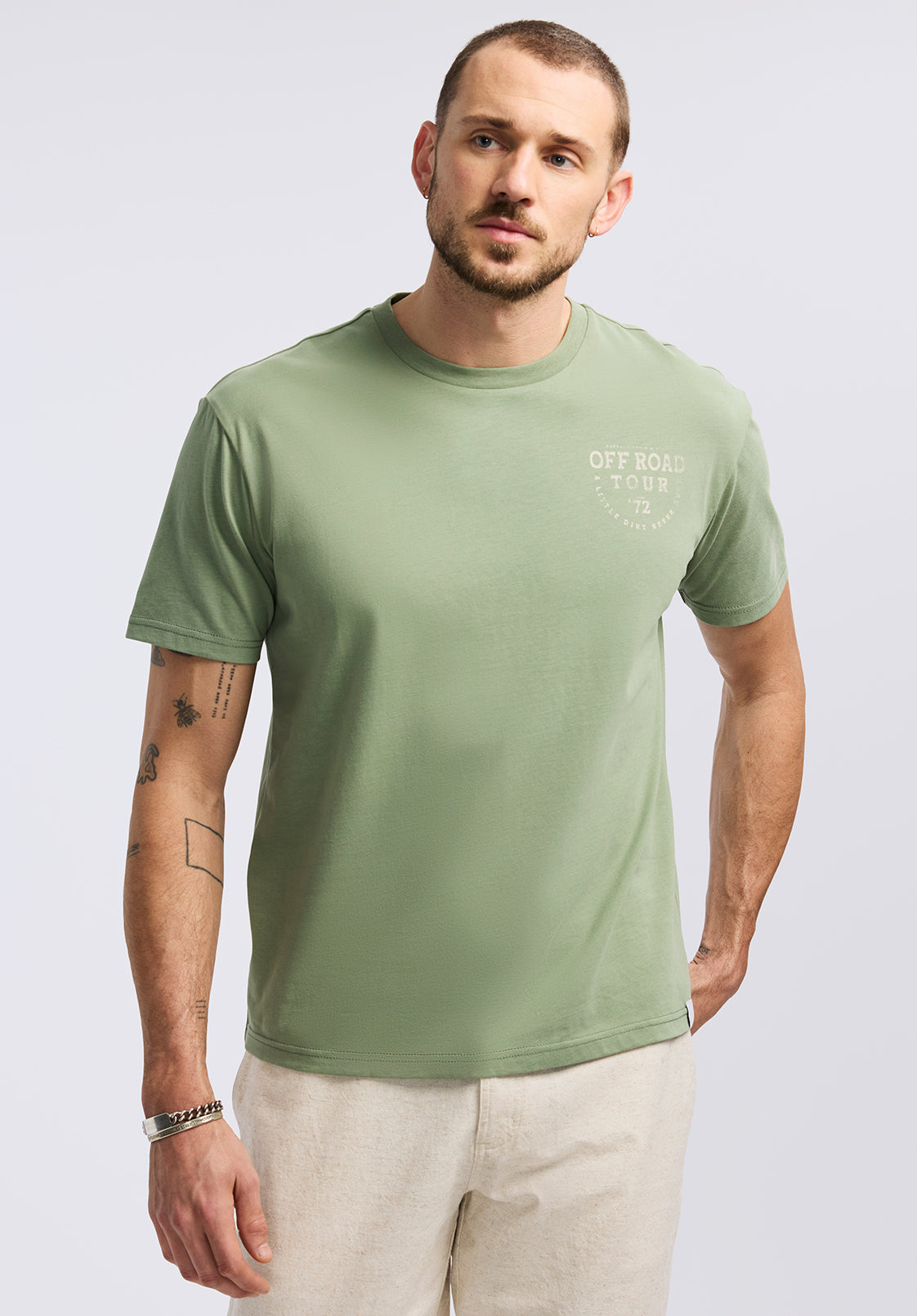 Toffroad Men's Graphic T-Shirt with Off Road Tour Print, HEDGE GREEN ...