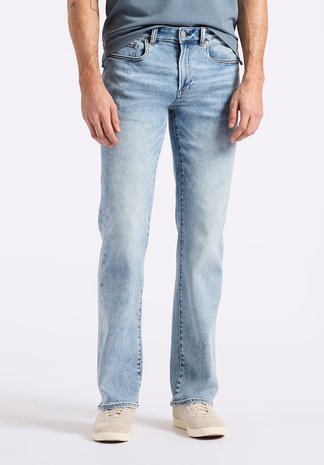 Slim Bootcut King Men's Jeans, Sanded and Whiskered Blue – Buffalo Jeans
